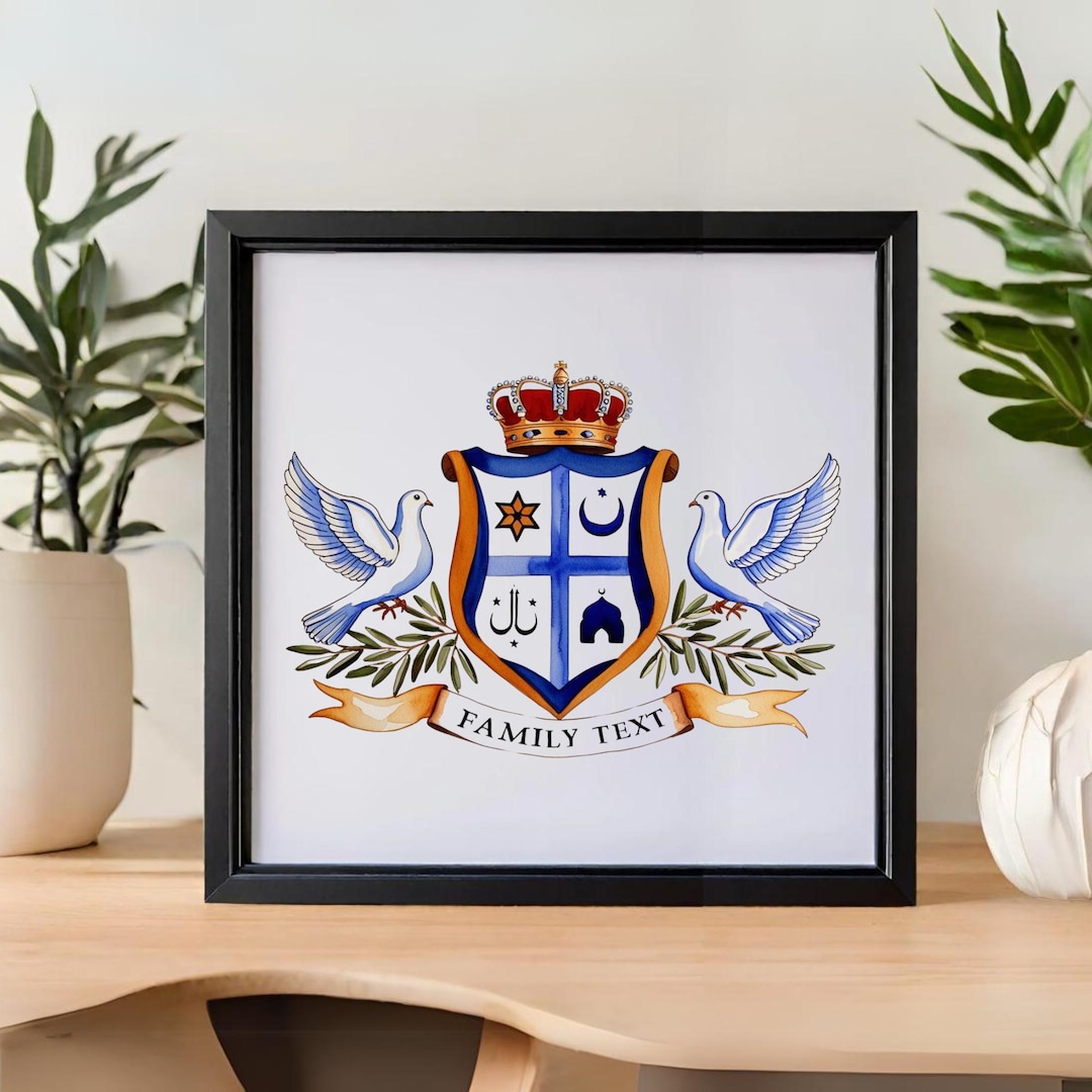 Create a CUSTOM Family Crest Design | Personalized Coat of Arms Print ...