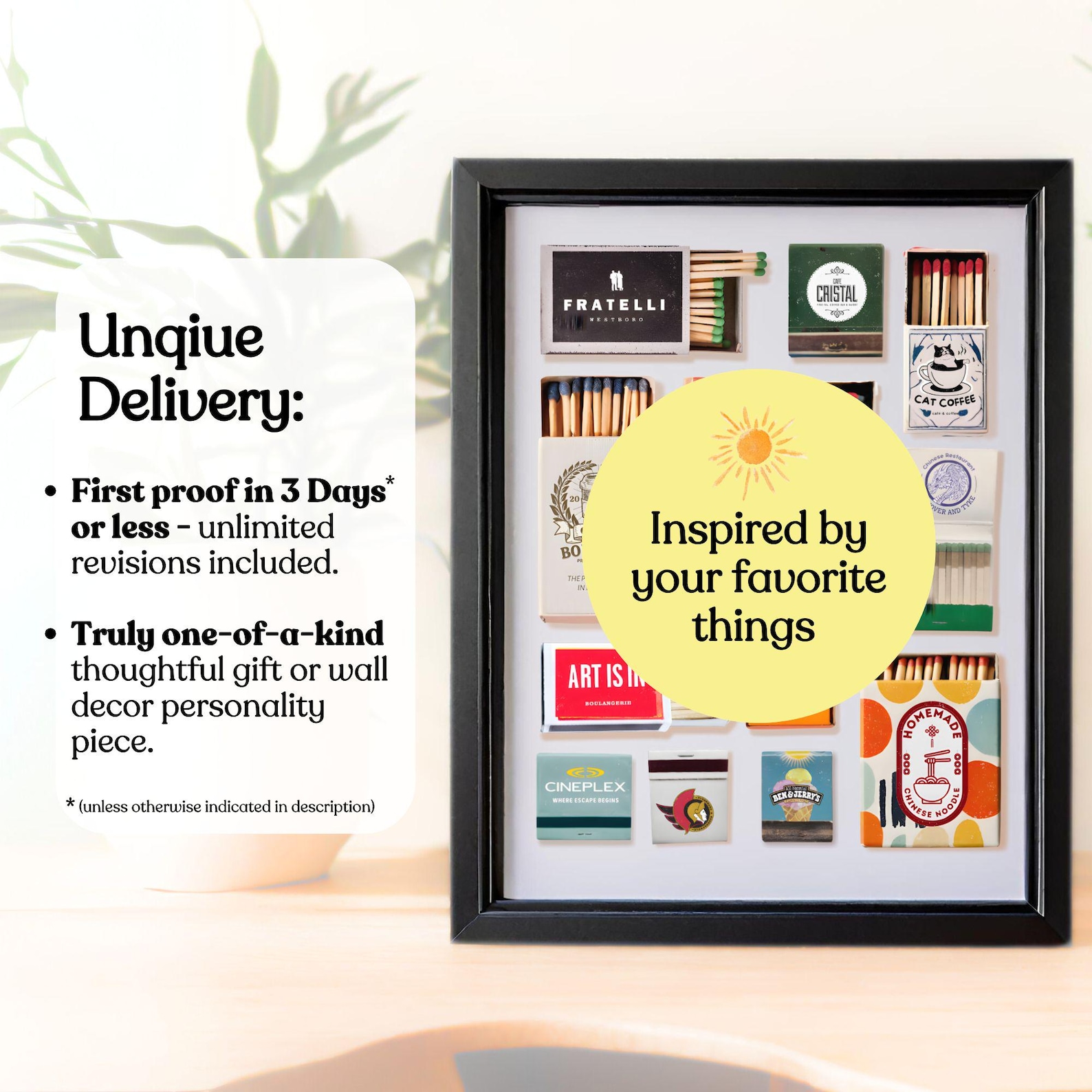 CUSTOM MATCHES Art | PERSONALIZED Thoughtful Digital Matchbook Print ...