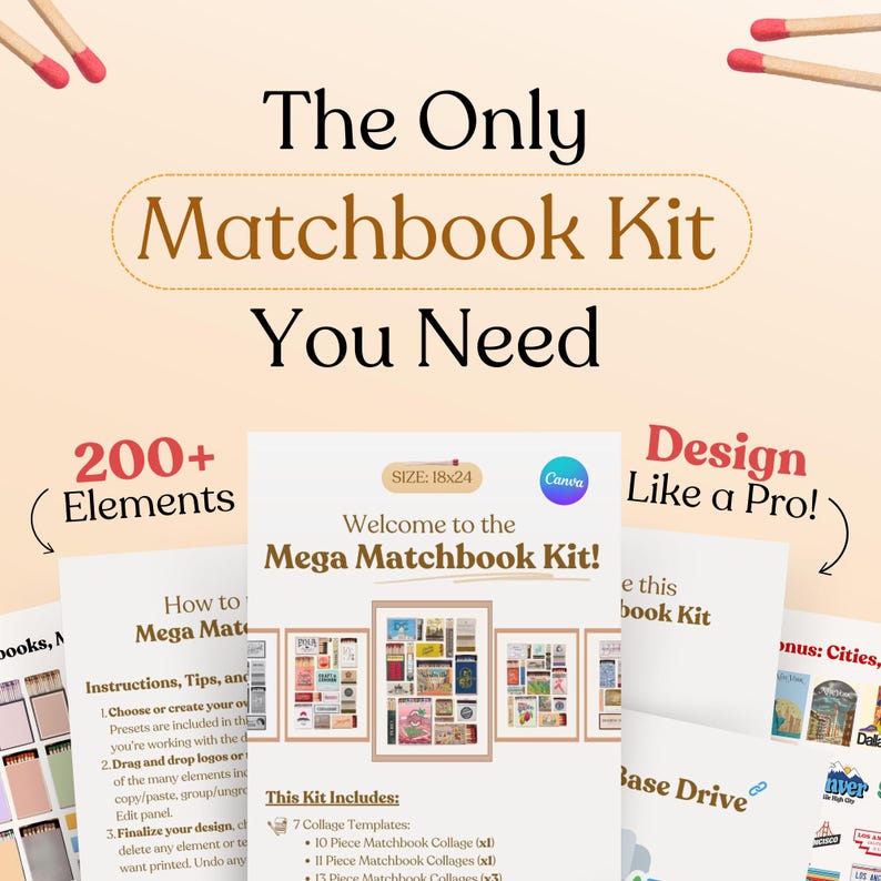 CUSTOM MATCHBOX Template | Wedding Thoughtful Digital Matchbook | DIY ...