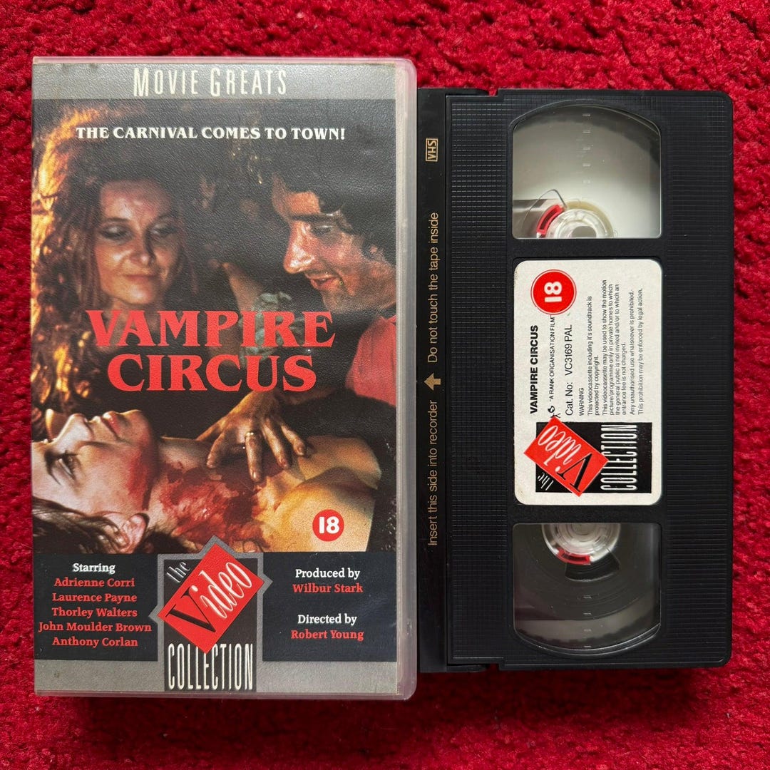 Vampire Circus VHS Video 1972 Vc3169 / Horror Video Tape / Horror Video ...