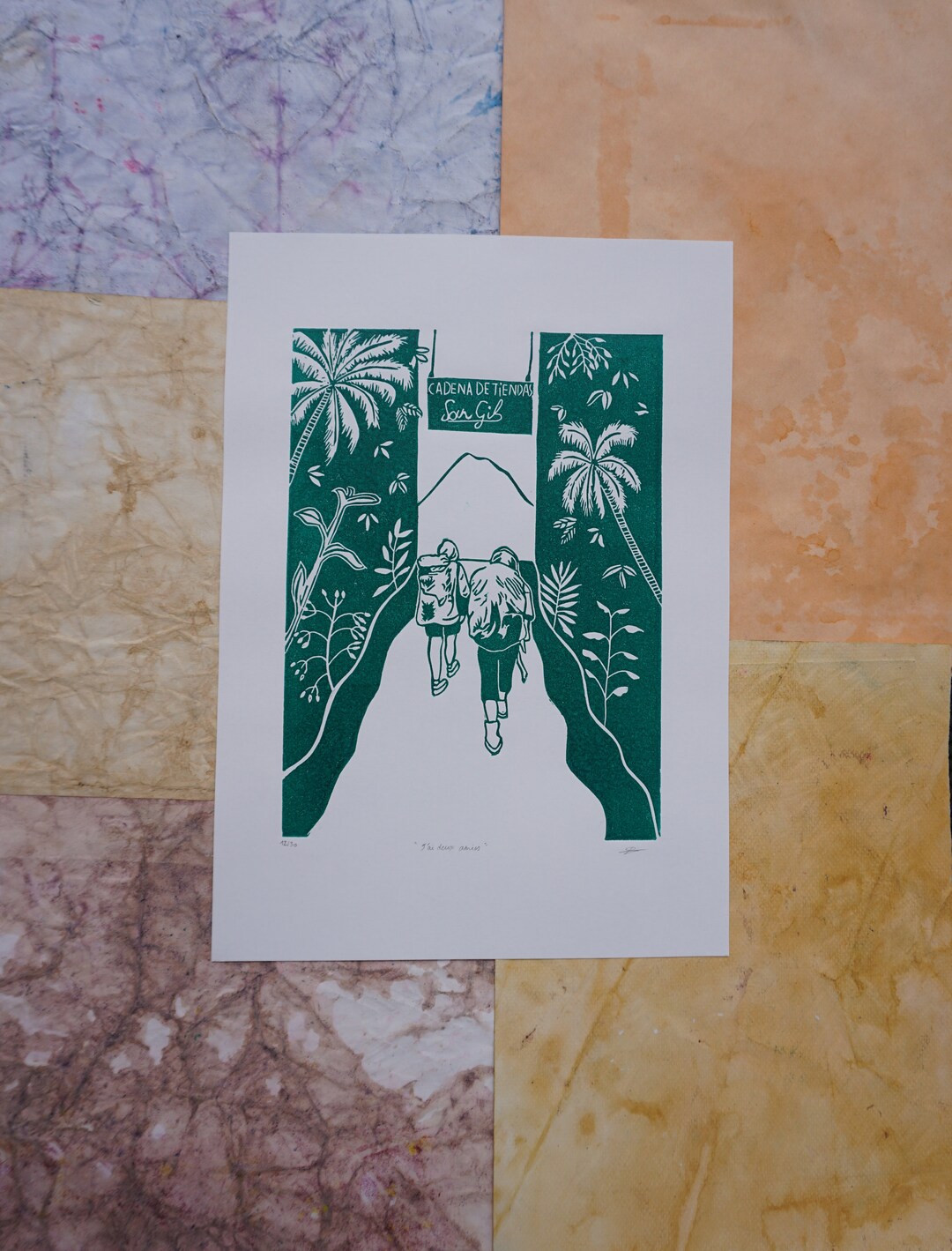 I Have Two Friends - Original Linocut - Handmade, Limited Edition ...