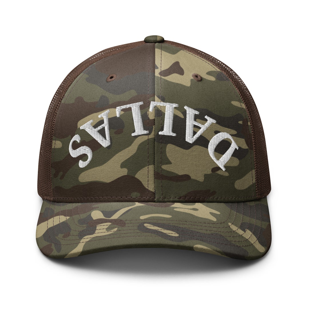 Dallas Camouflage Trucker Hat Upside Down Dallas Trucker Cap Dallas Hat ...
