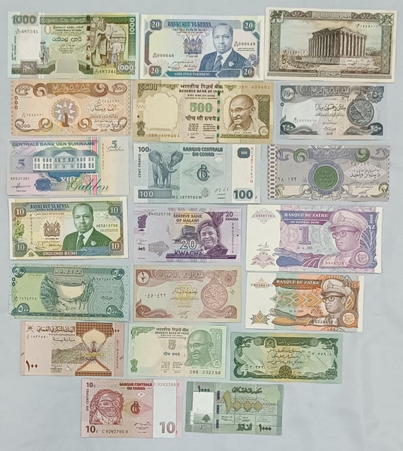 World Currency Lot of 20 All Different Banknotes Mostly - Etsy