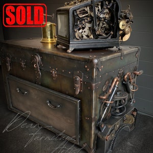 Update: SOLD Steampunk Steamer Trunk by Dean Furniture Artist - Etsy