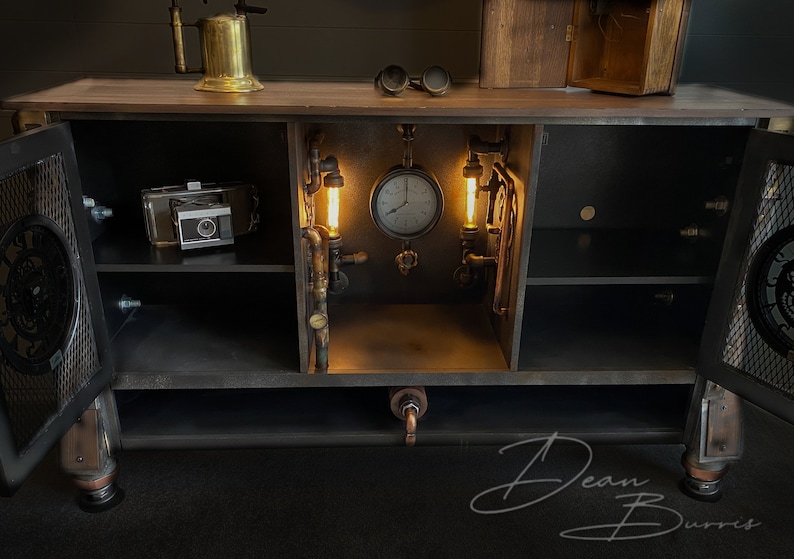 Steampunk Industrial TV Console Steampunk Furniture - Etsy
