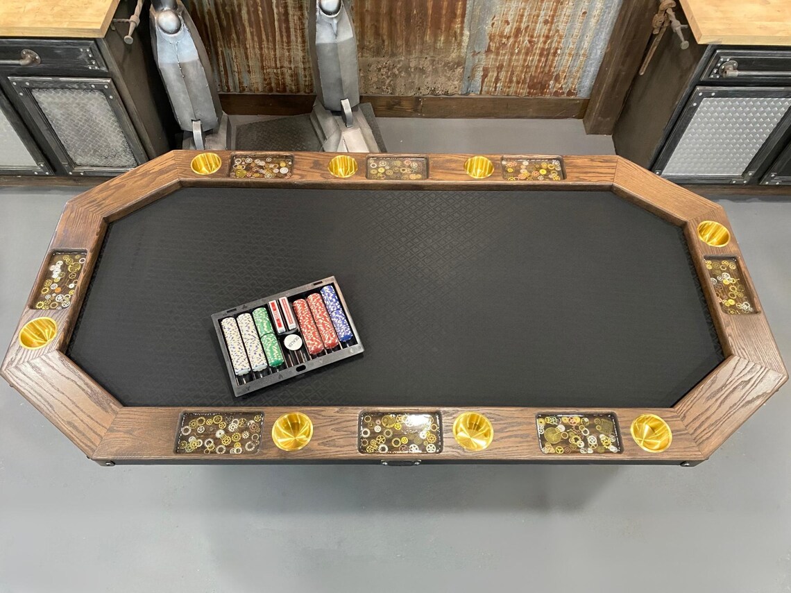 Update: SOLD!! Steampunk Industrial Poker Table / Steampunk Furniture ...