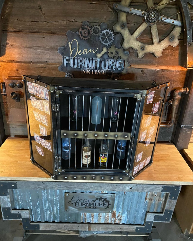Update: SOLD Industrial Steampunk Liquor Cabinet / Poker Deck Display ...