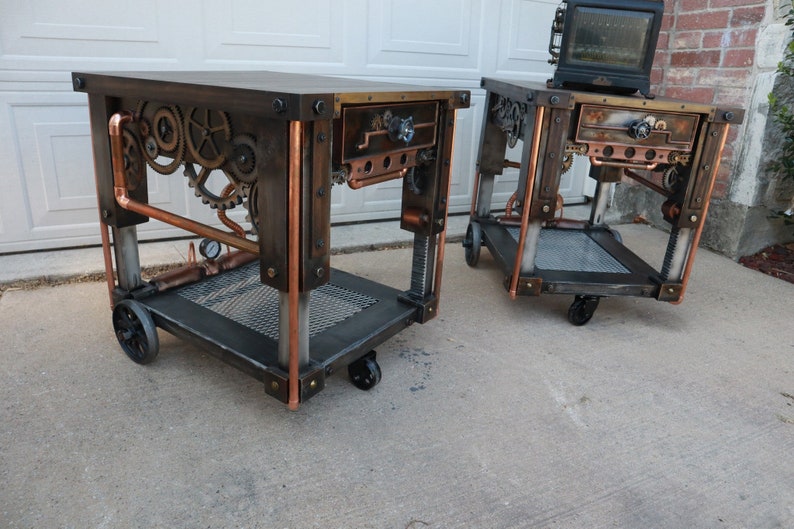 Update: SOLD Steampunk Furniture End Tables - Etsy
