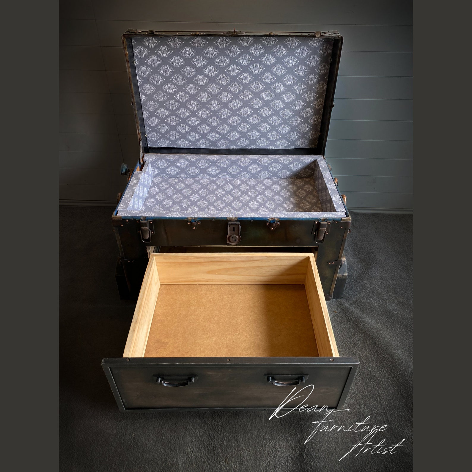 Update: SOLD Steampunk Steamer Trunk by Dean Furniture Artist - Etsy