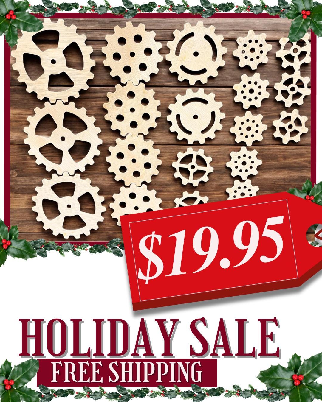 Decorative Steampunk Cogs Set of 19, Laser-cut for DIY & Custom ...