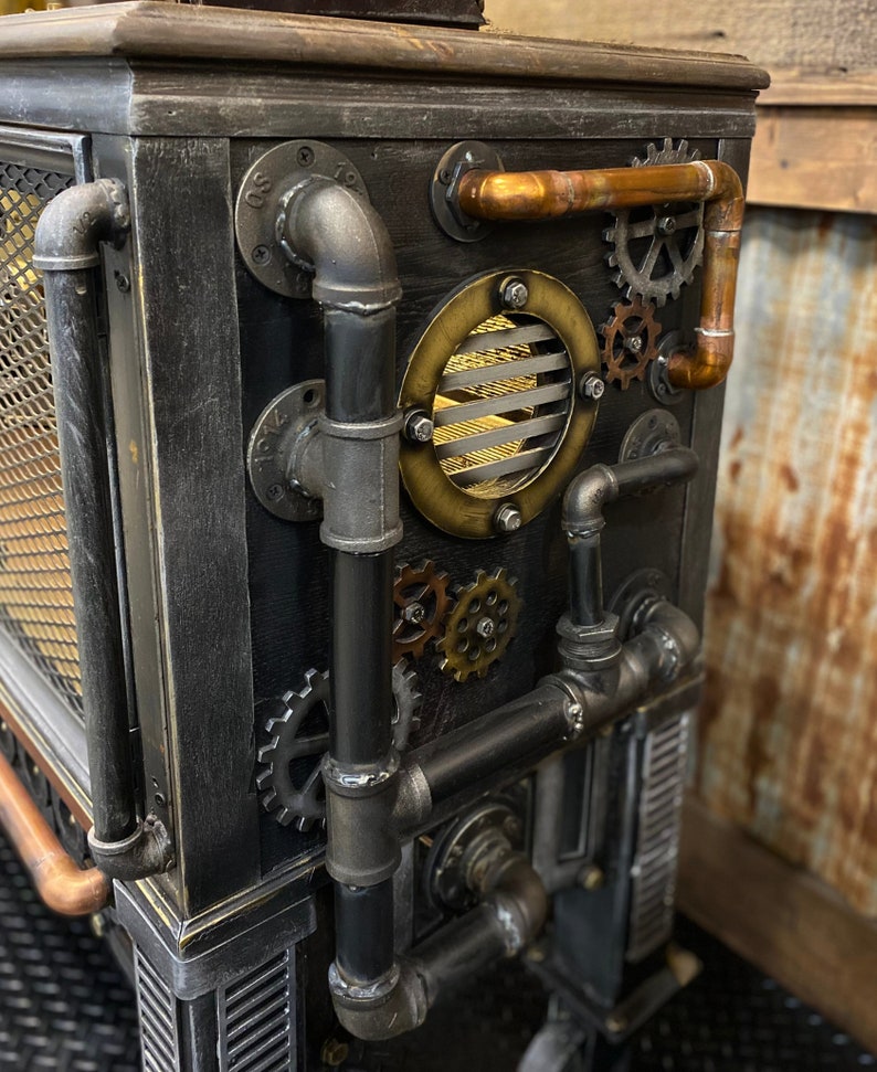 Update: SOLD!! Steampunk Industrail Furniture Display Console - Etsy