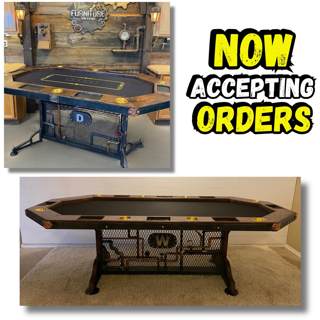 Industrial Steampunk Furniture //poker Table Now Available to Order - Etsy