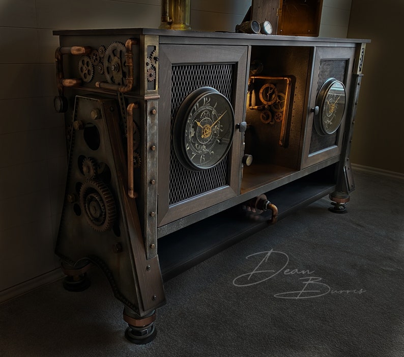 Steampunk Industrial TV Console Steampunk Furniture - Etsy