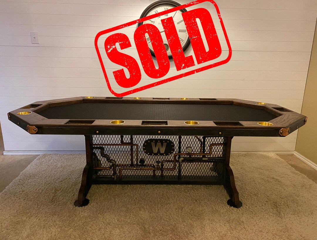 Update: SOLD Industrial Steampunk Poker Table - Etsy