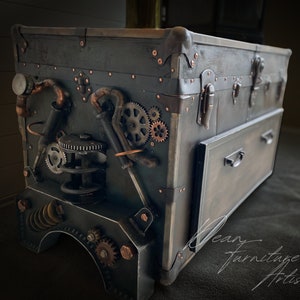 Update: SOLD Steampunk Steamer Trunk by Dean Furniture Artist - Etsy