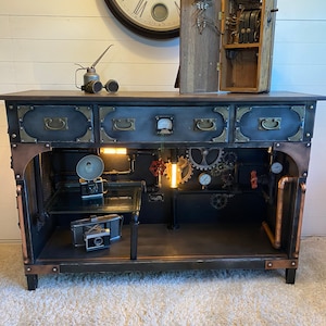 Update: SOLD!! Industrial Steampunk Furniture // Console / TV Stand ...