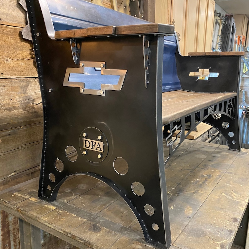 UPDATE: SOLD!! Industrial Furniture Chevrolet Tailgate Bench - Etsy