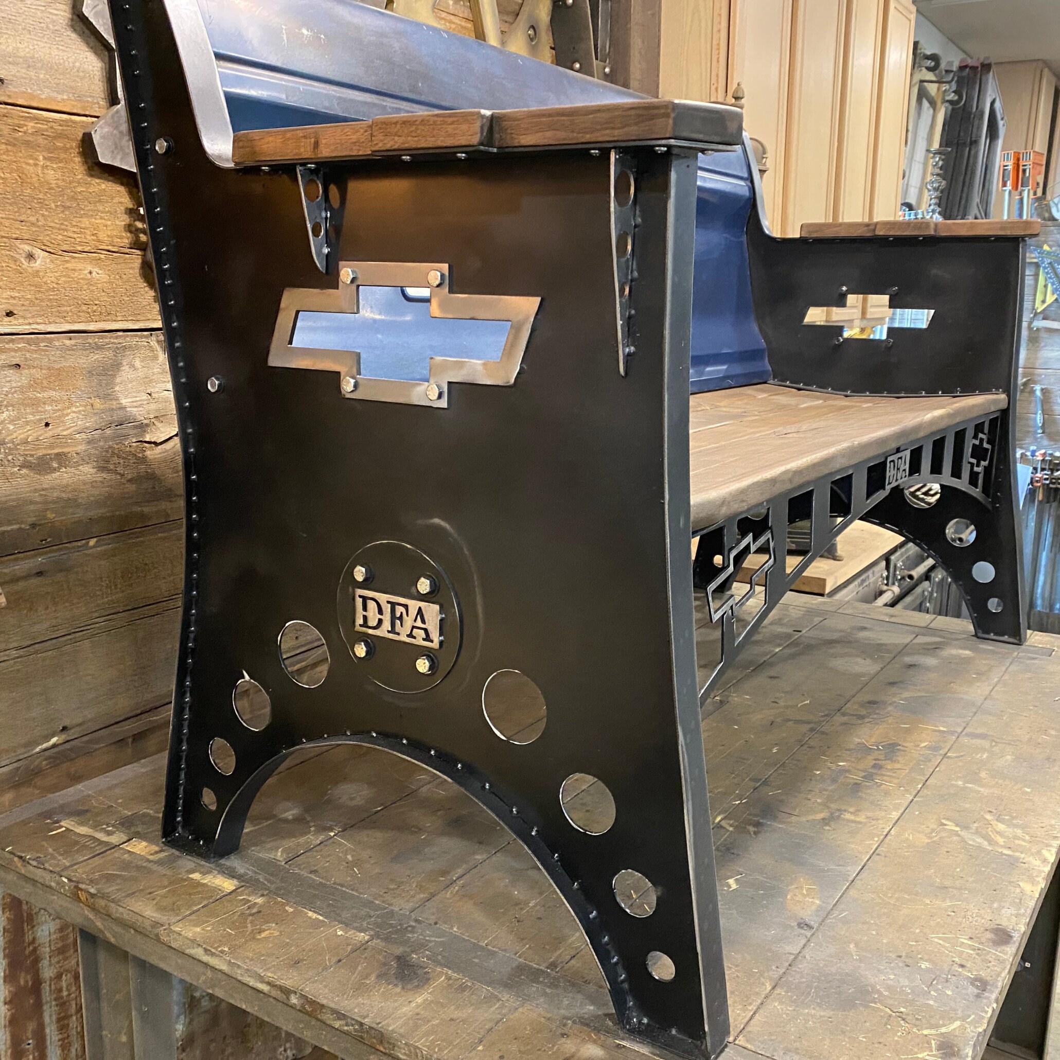 UPDATE: SOLD!! Industrial Furniture Chevrolet Tailgate Bench - Etsy
