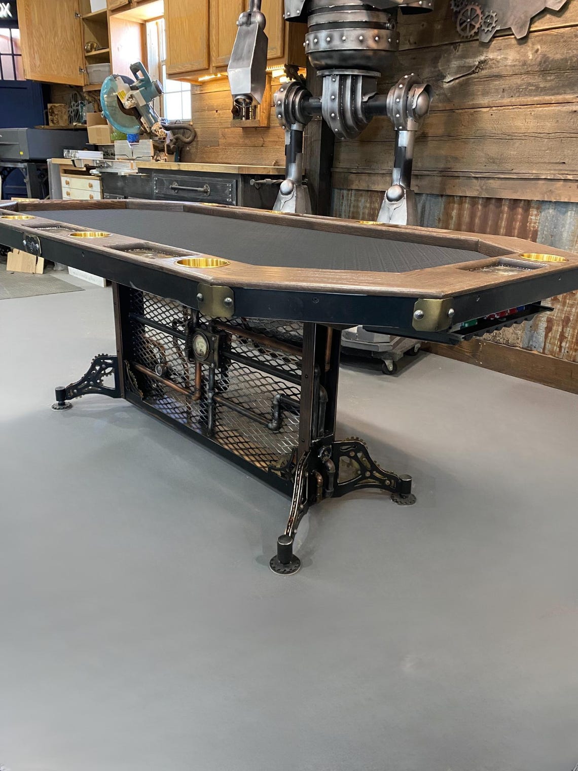 Update: SOLD!! Steampunk Industrial Poker Table / Steampunk Furniture ...