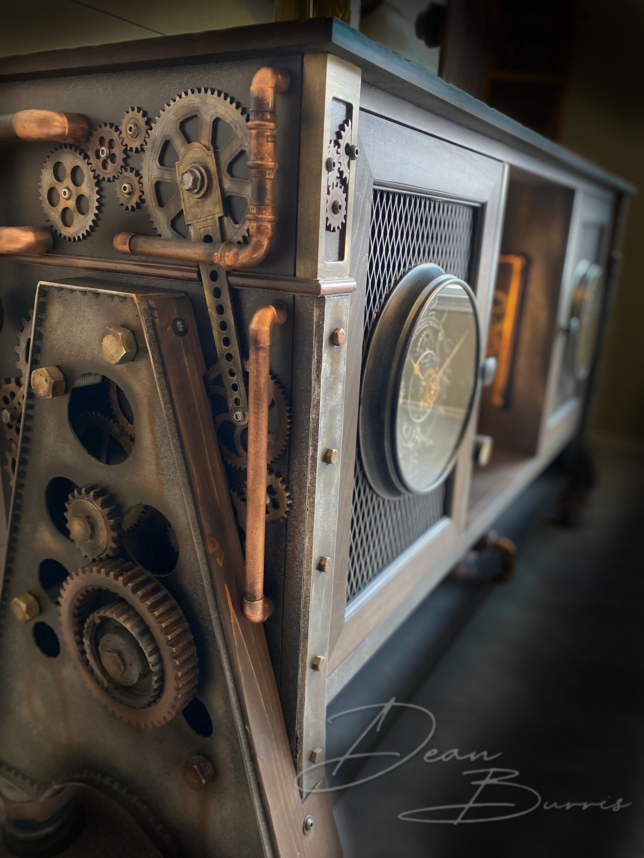 Update: SOLD!! Steampunk Industrial Furniture // TV Console - Etsy