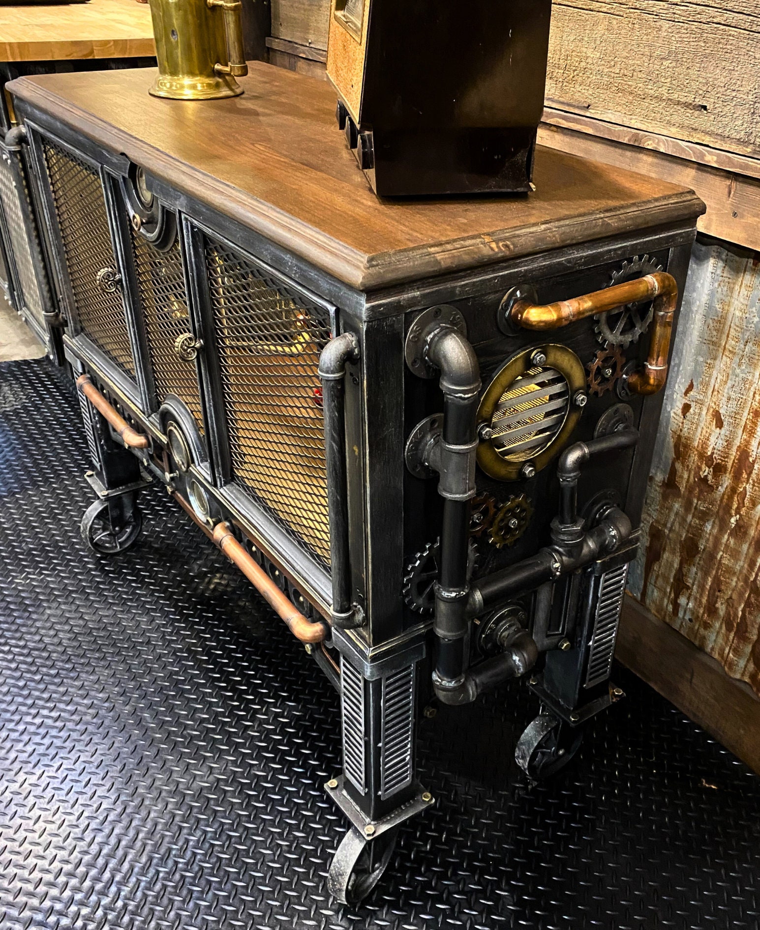 Steampunk Industrail Furniture Display Console - Etsy