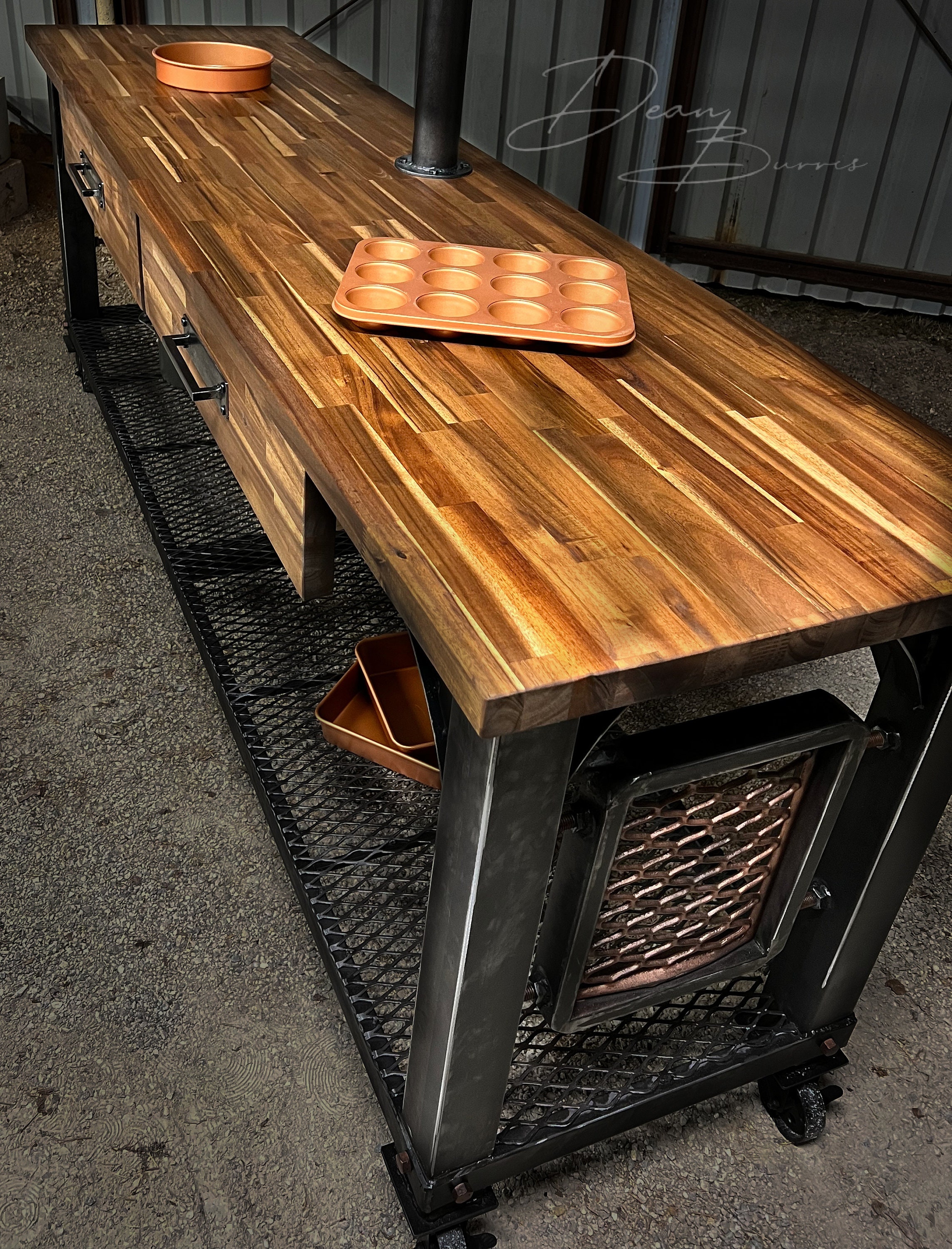 UPDATE: SOLD!! Industrial Steampunk Furniture// Kitchen Island // Prep-table - Etsy