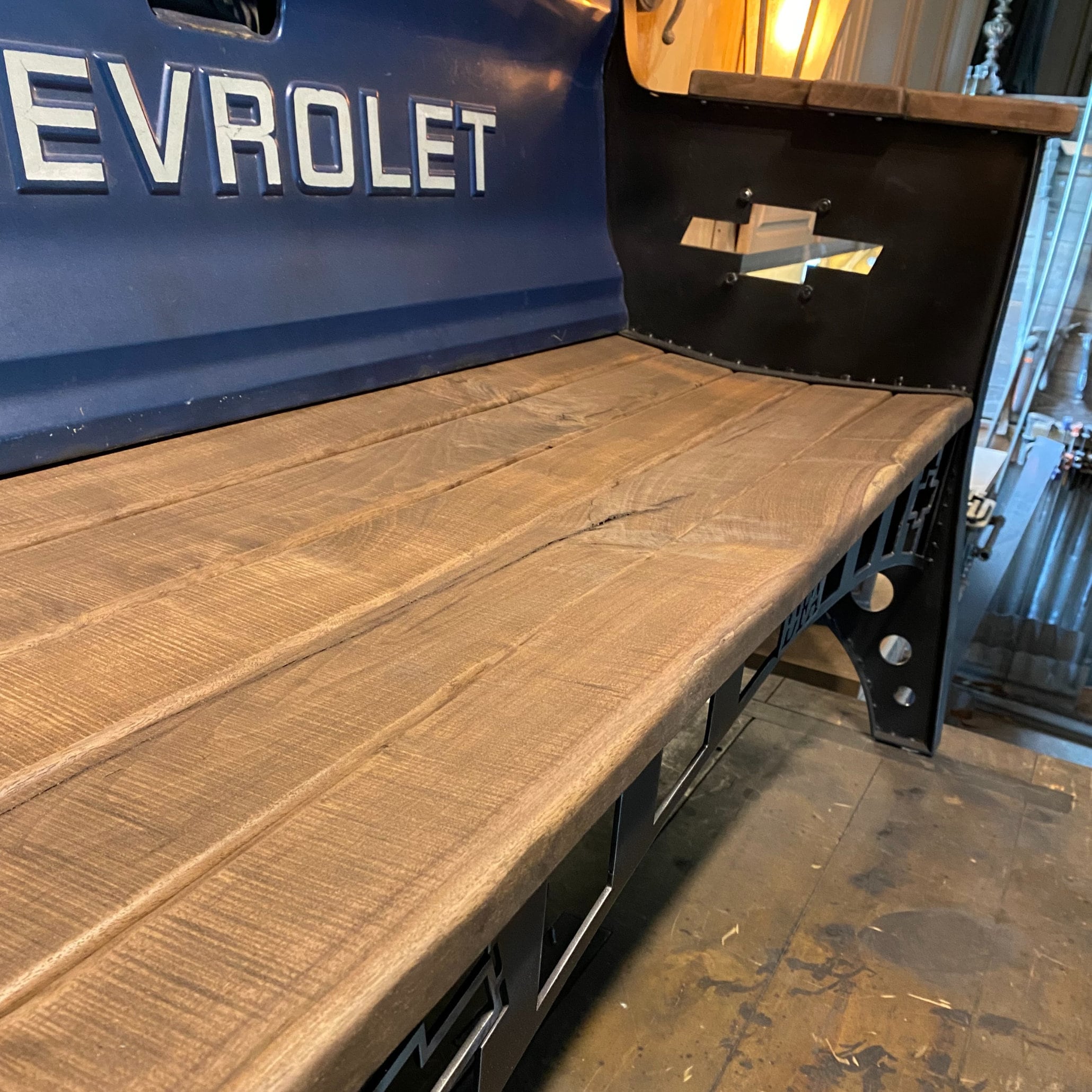 UPDATE: SOLD!! Industrial Furniture Chevrolet Tailgate Bench - Etsy