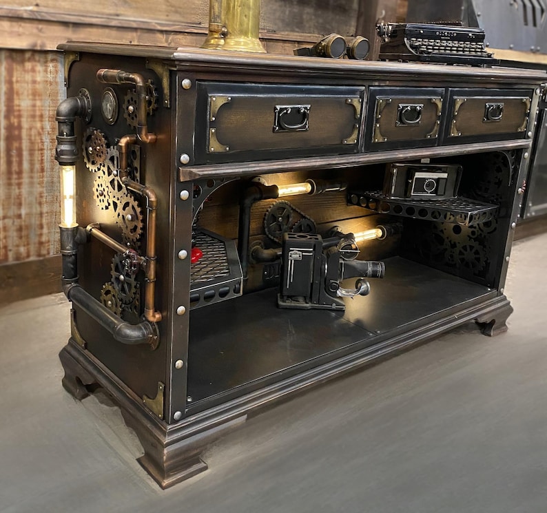 Custom Steampunk / Industrial Console Table – Made to Order - Etsy