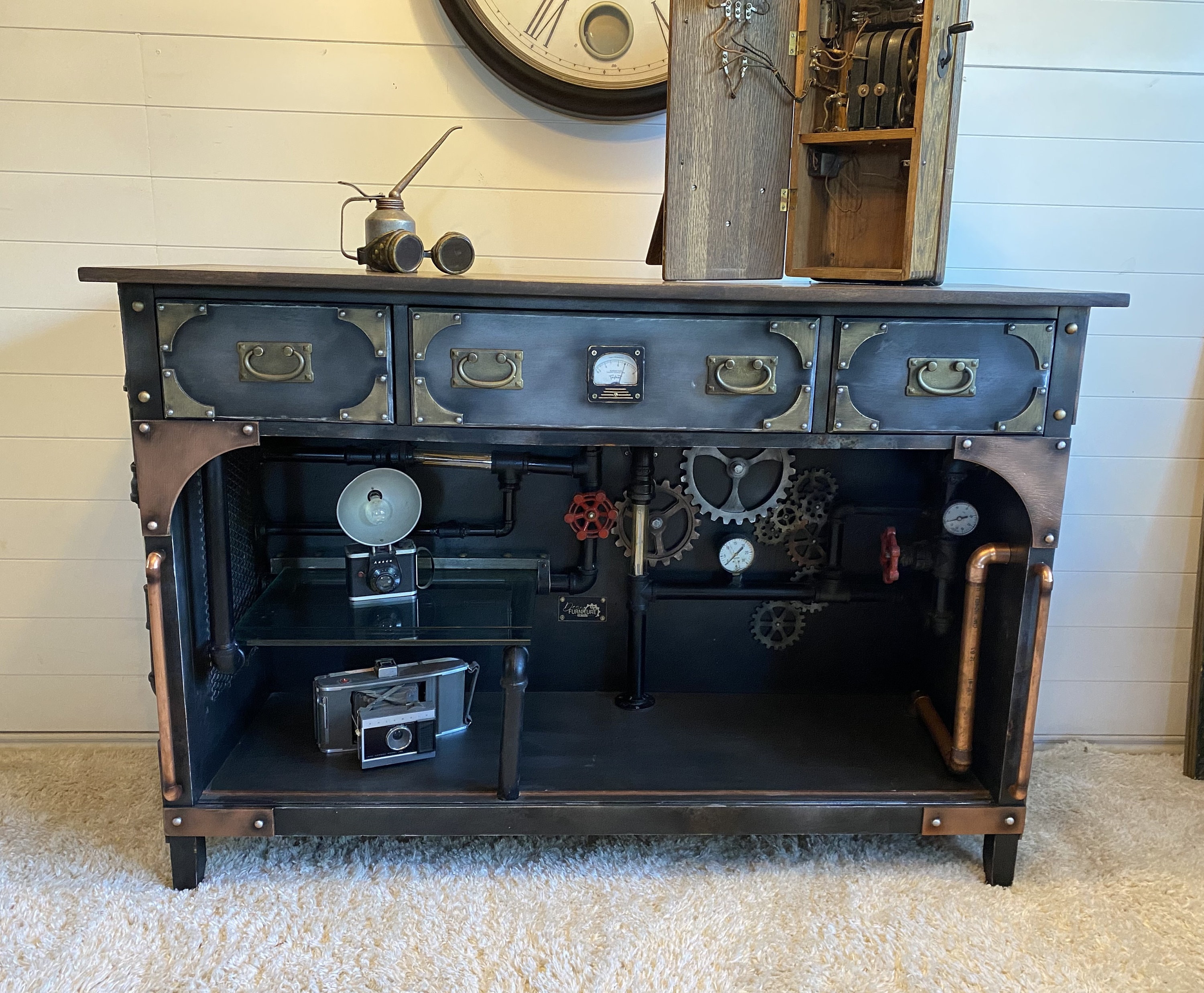 Update: SOLD!! Industrial Steampunk Furniture // Console / TV Stand ...