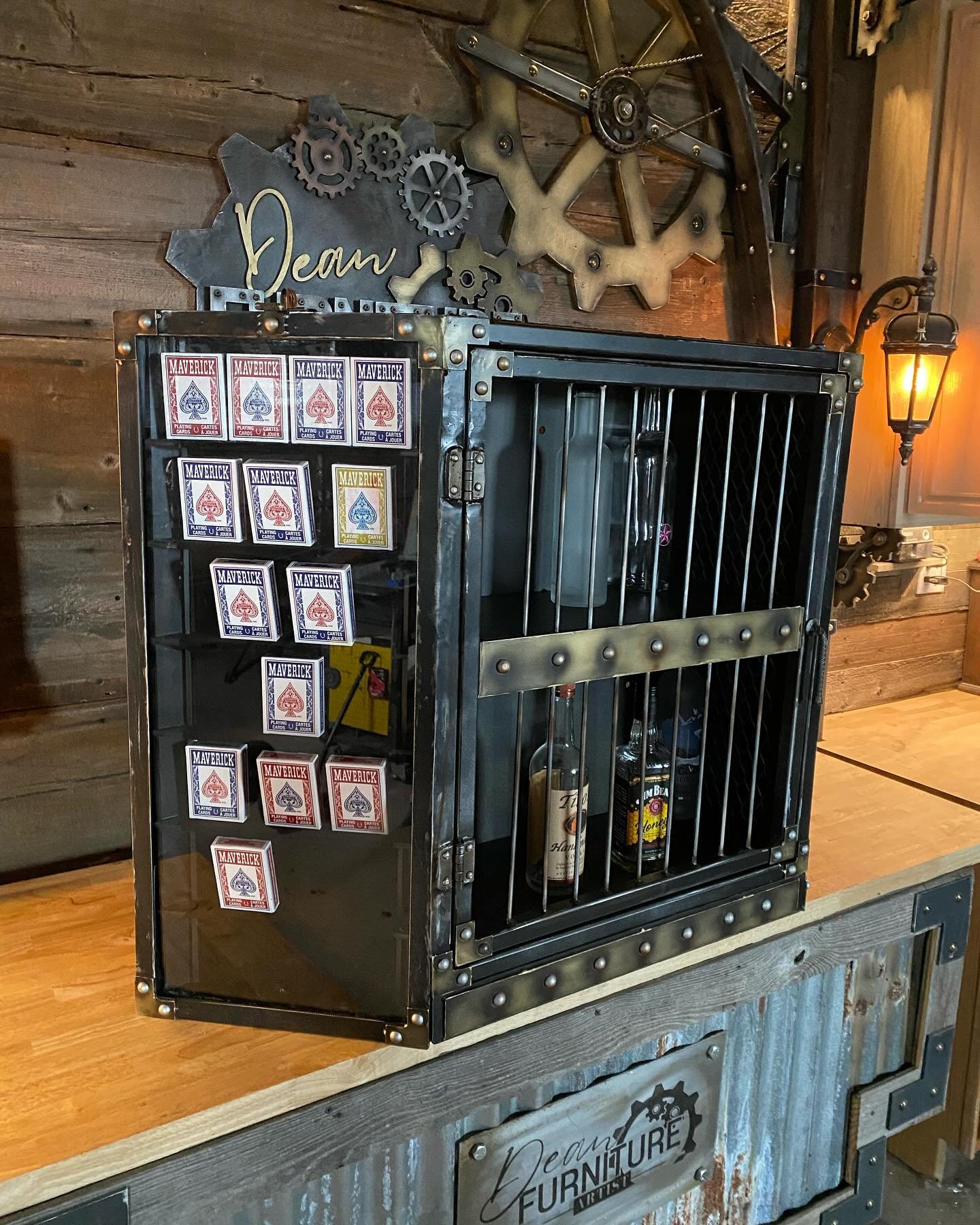 Update: SOLD Industrial Steampunk Liquor Cabinet / Poker Deck Display ...