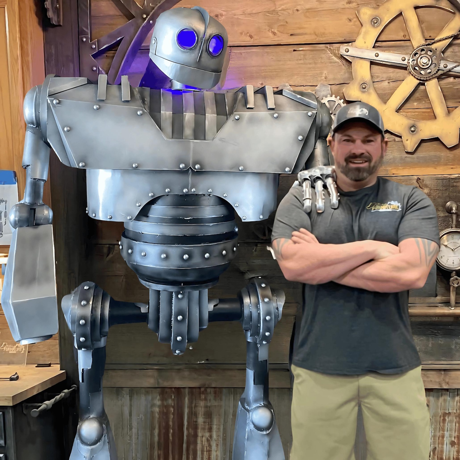 Update: SOLD! Iron Giant 8FT Scrap Metal Sculpture – Handcrafted by ...