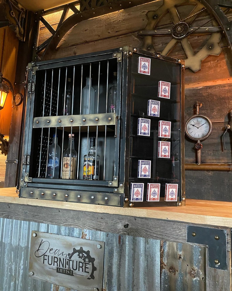Update: SOLD Industrial Steampunk Liquor Cabinet / Poker Deck Display ...