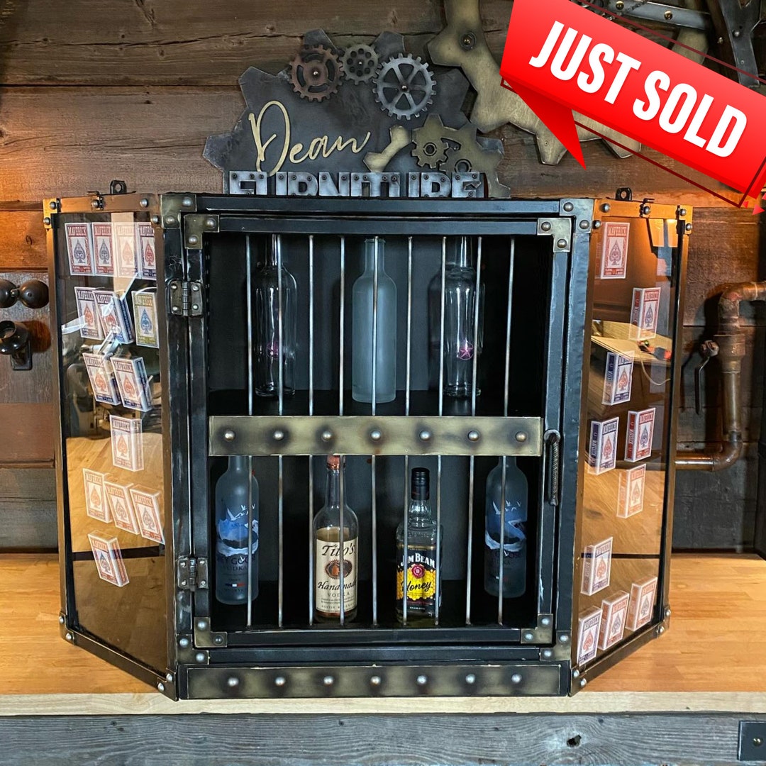 Update: SOLD Industrial Steampunk Liquor Cabinet / Poker Deck Display ...