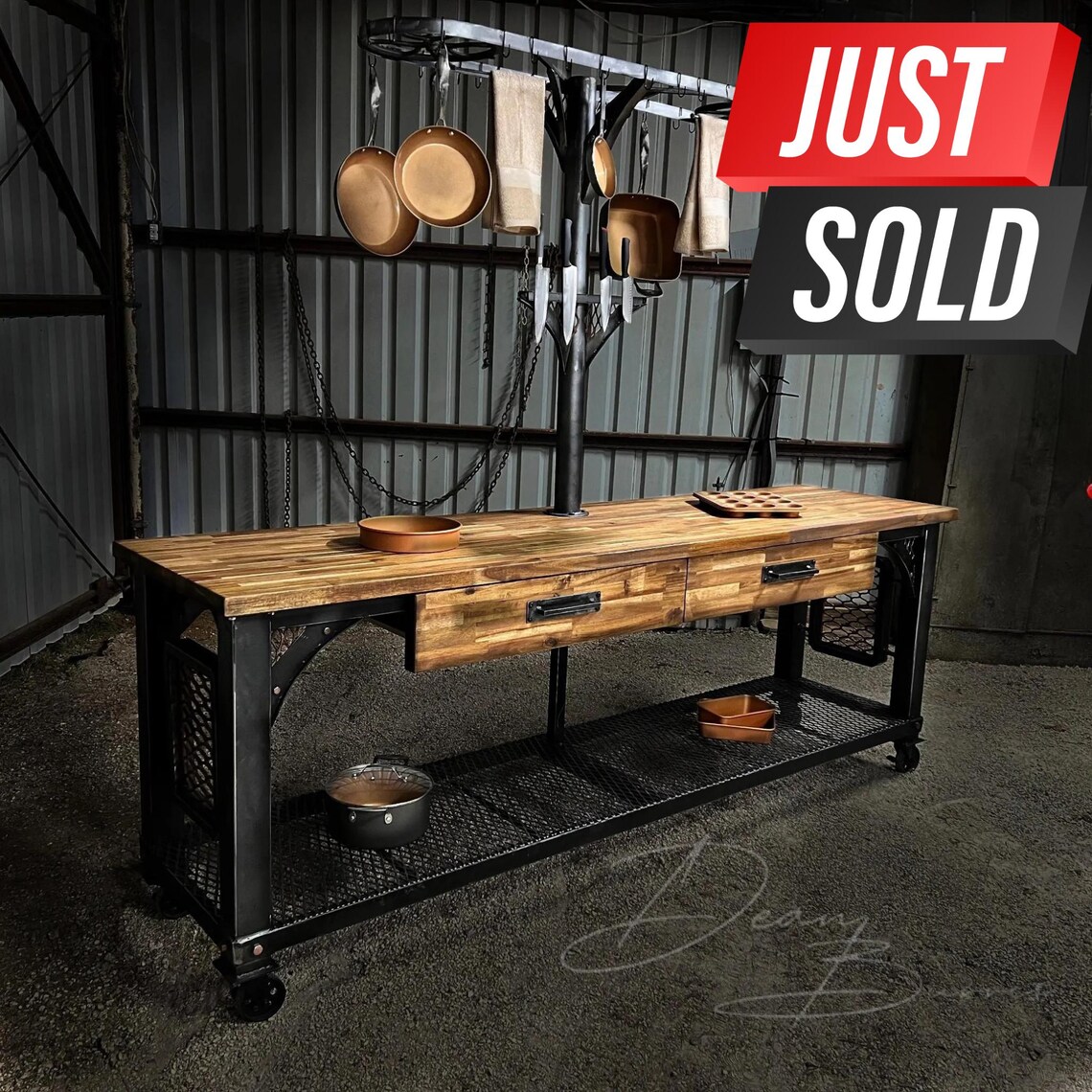 UPDATE: SOLD!! Industrial Steampunk Furniture// Kitchen Island // Prep ...