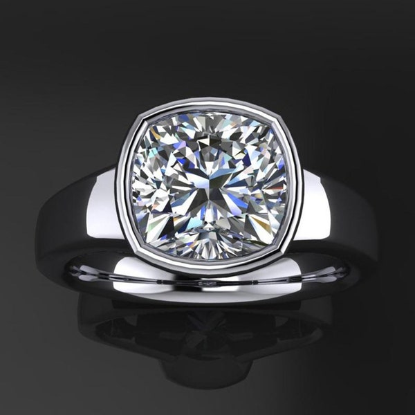 Cushion Bezel Ring - Etsy
