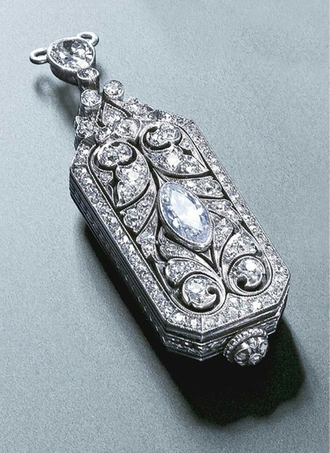 Openable Antique Locket Pendant, Circa 1910's Art Deco Cocktail Vintage ...