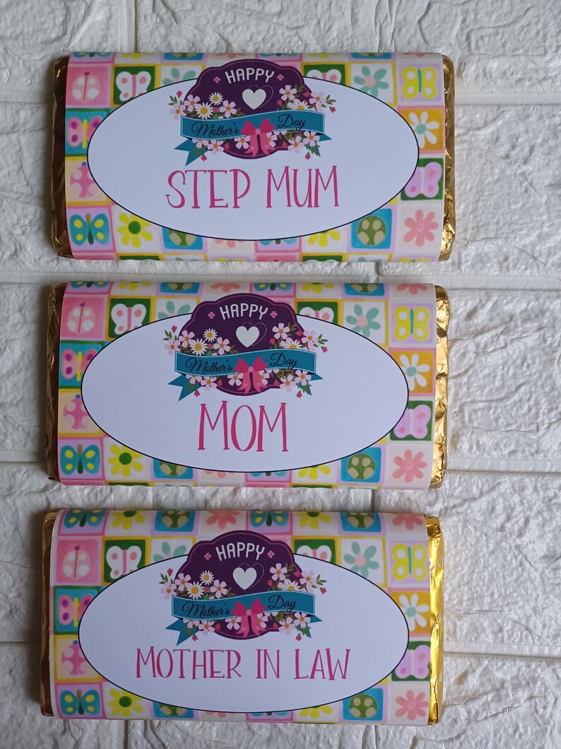 Mother's Day Candy Chocolate Bar Wrappers for Galaxy or Hershey's Bar ...