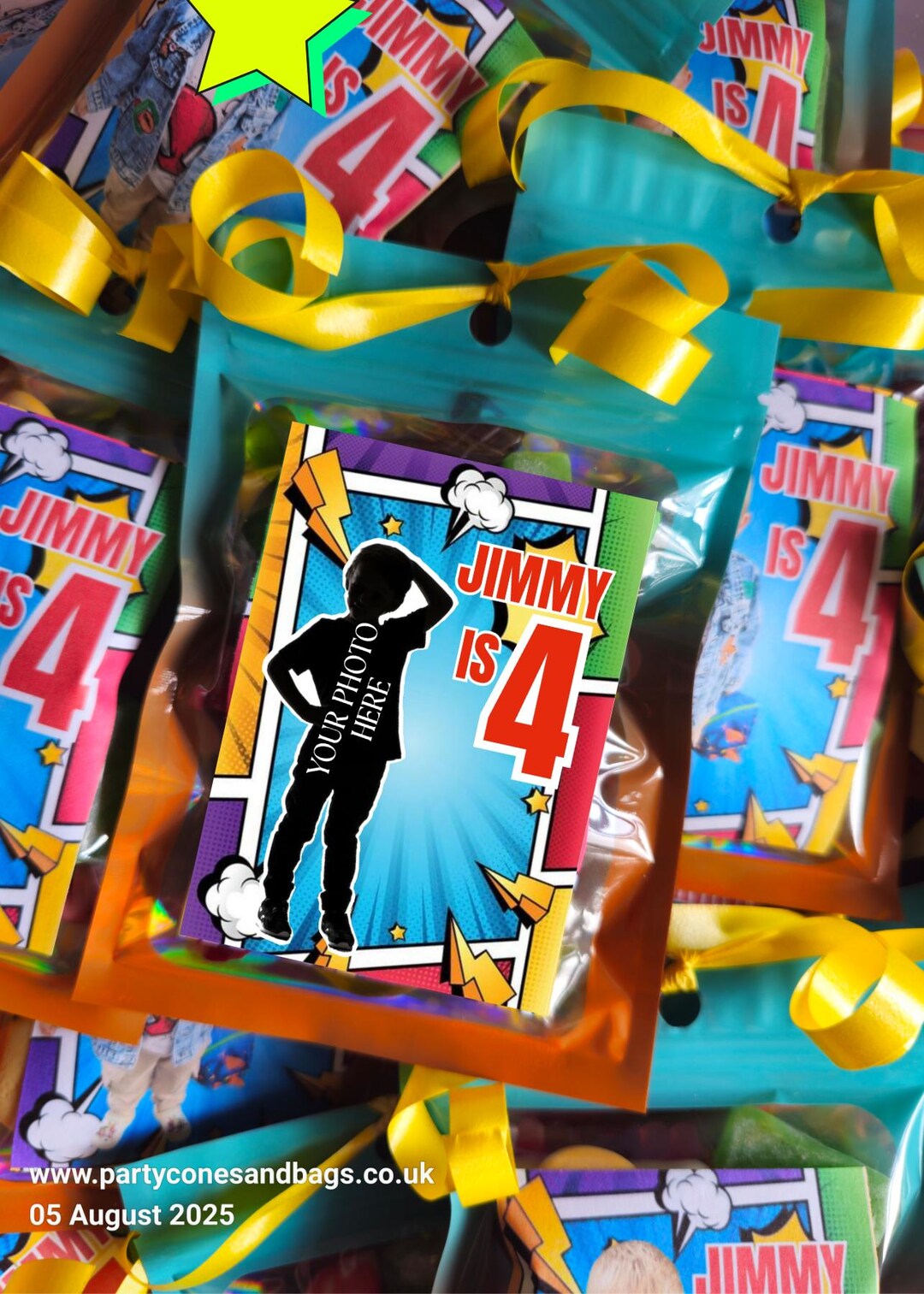 10 X Sweet Pouch With Birthday Sticker Party Bag With Gummy Sweets ...