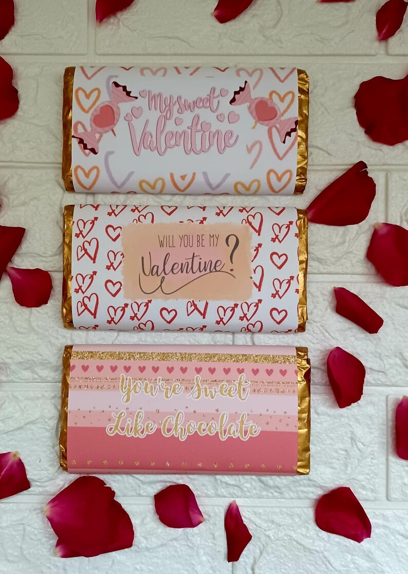Valentines Day Chocolate Bar Wrapper Bundle 10 Different Designs - Etsy