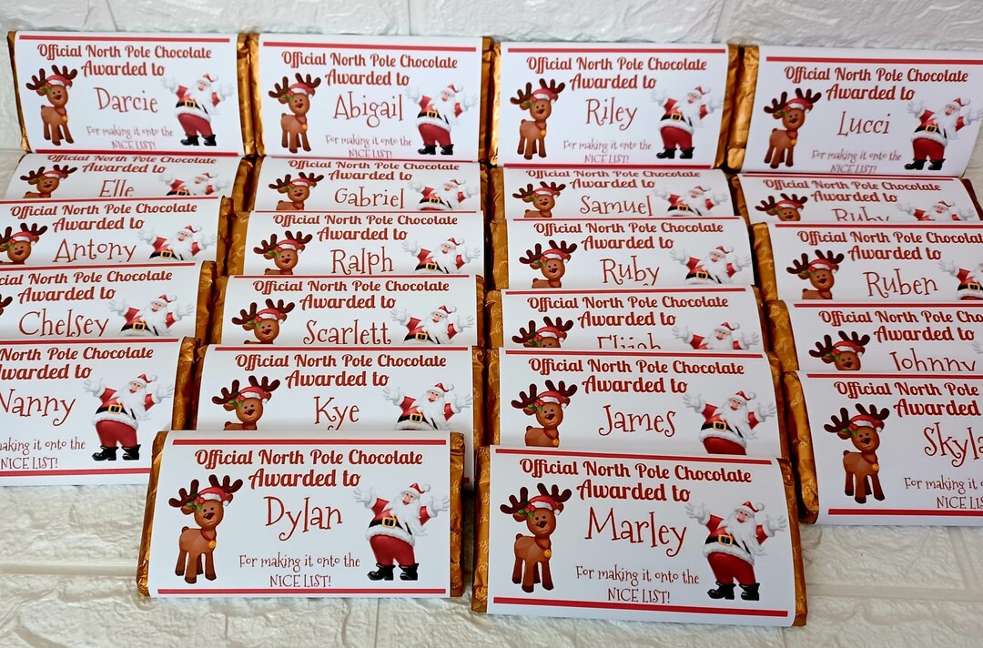 Christmas Bar Wrapper Nice List Award File Instant Download Blank for ...