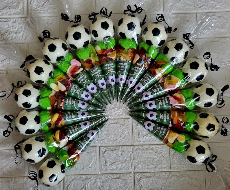 Ultimate Football Sweet Cone Personalised Party Bags Football Party ...