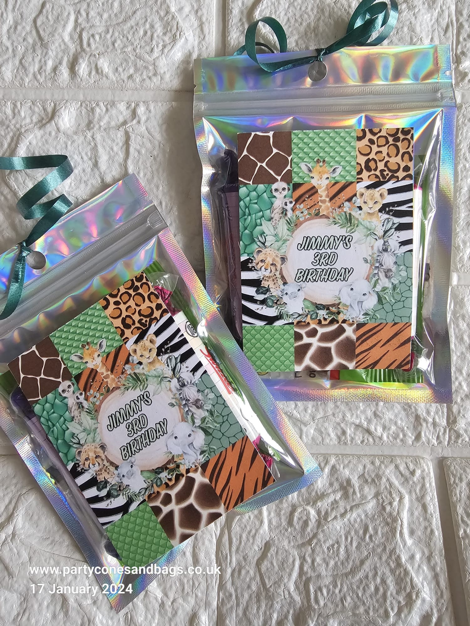 Jungle Animals Party Bags Sweet Pouch With Haribo and Swizzel Branded ...