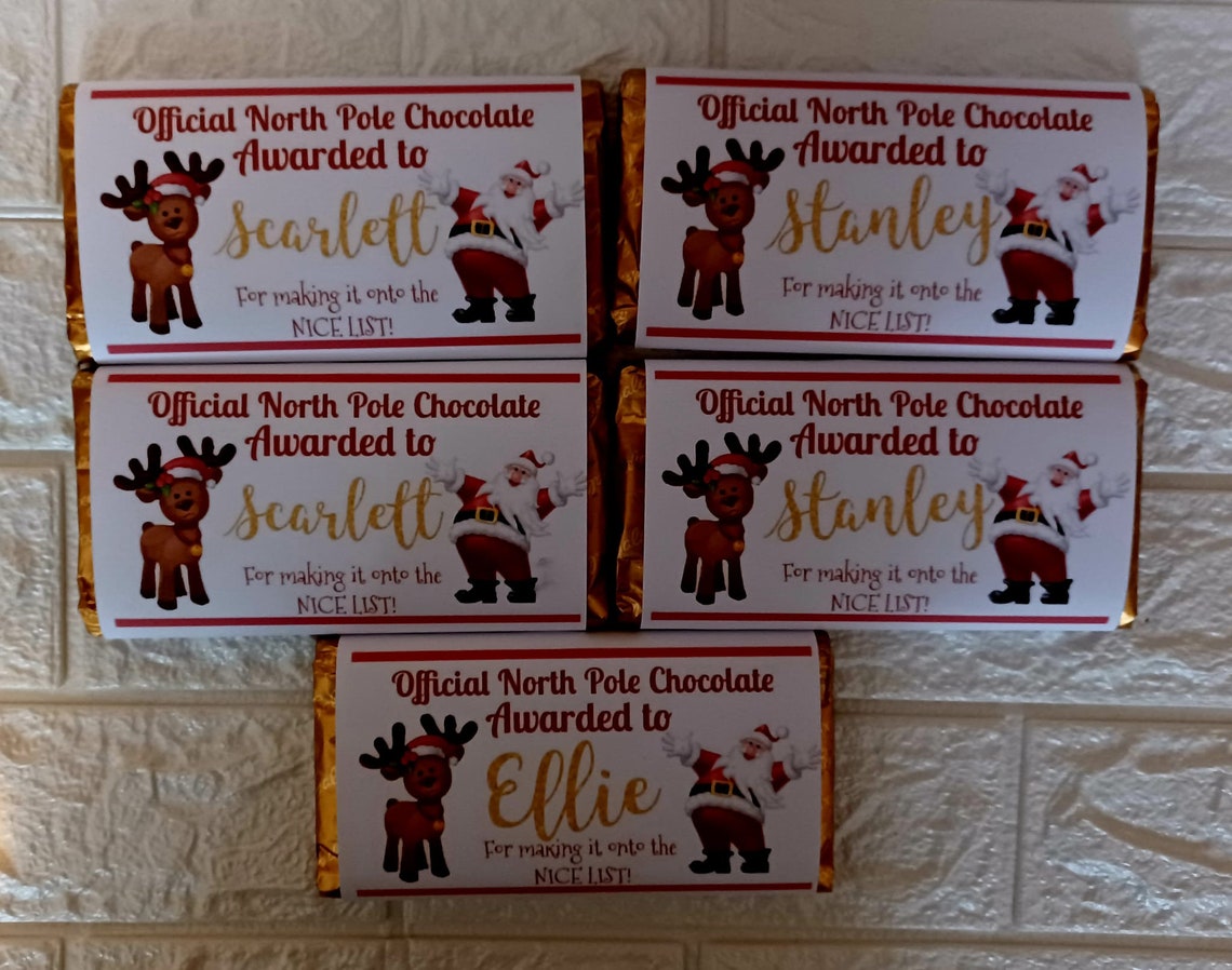 Christmas Bar Wrapper Nice List Award File Instant Download - Etsy