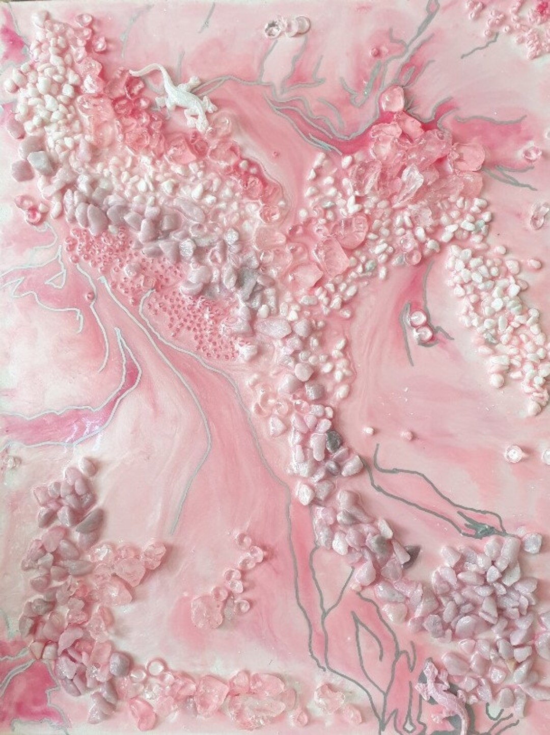 Pink Crystal Veins and Visitor - Etsy