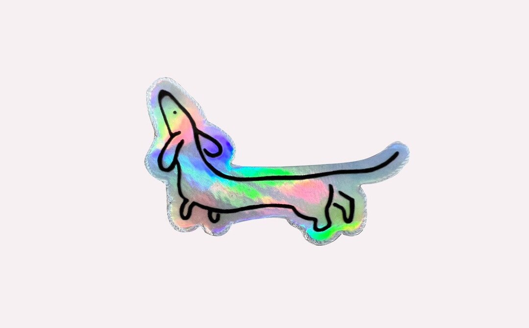 Holographic Dachshund Sticker LARGE - Etsy