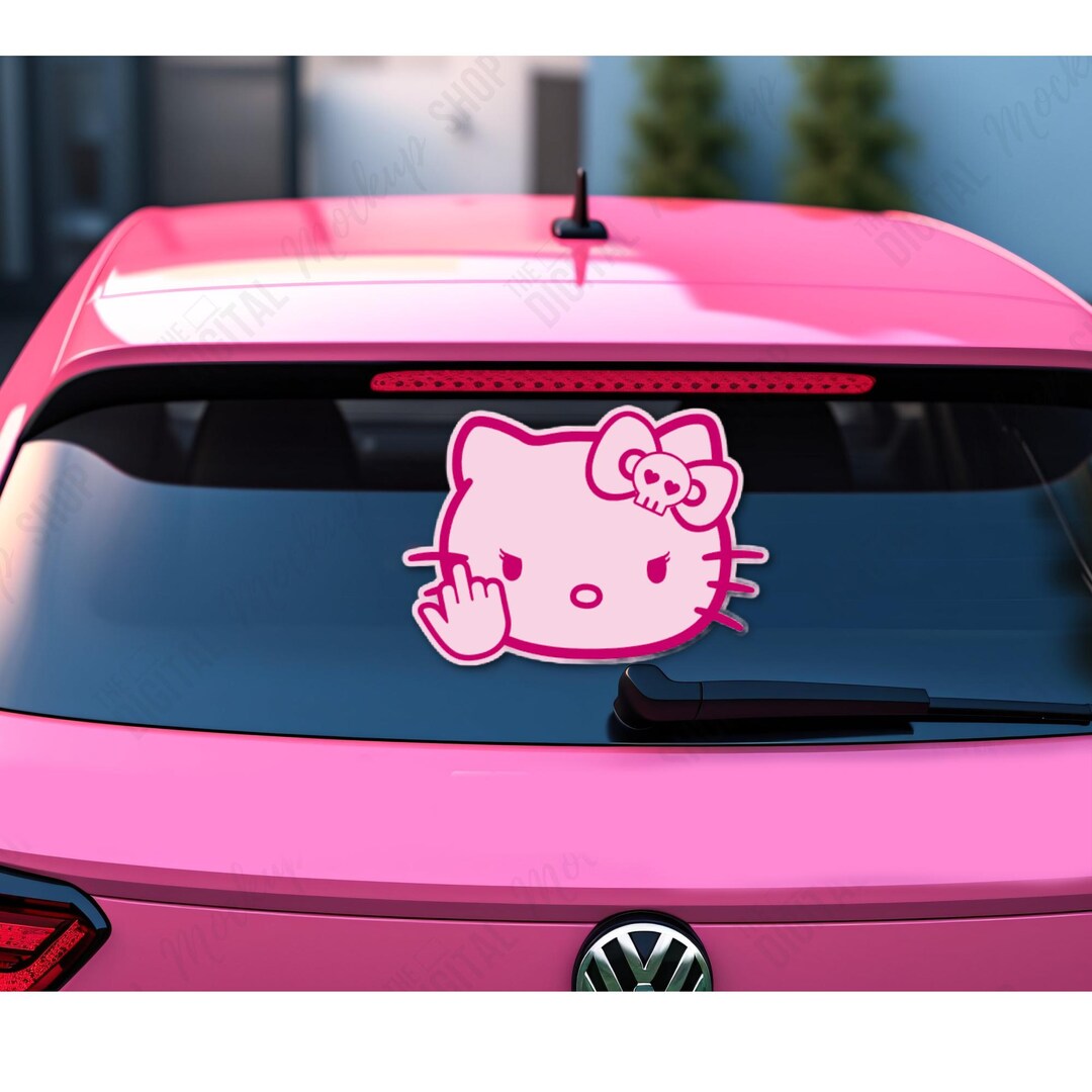 Kawaii Cat Stamp Middle Finger 16inch X 12 Inch Decal - Etsy