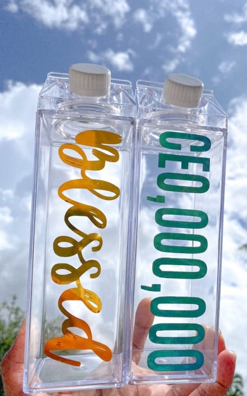 Custom Milk Carton Water Bottles prints Patterns Names - Etsy