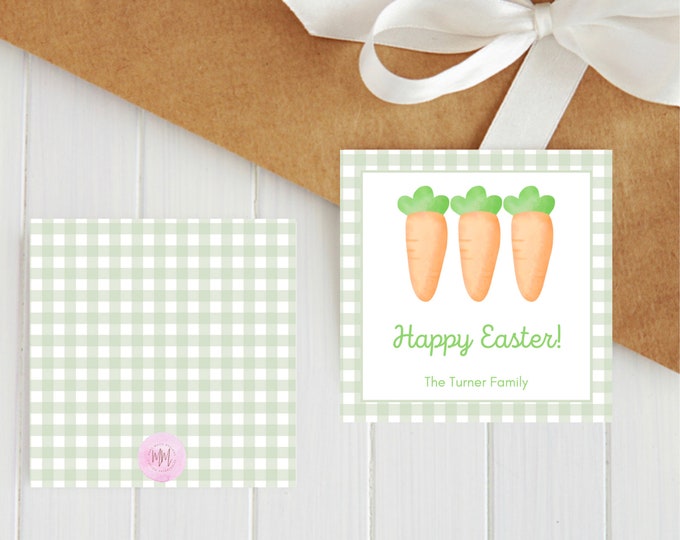EDITABLE Easter Favor Tag, Watercolor Carrots Easter Favor Tag ...