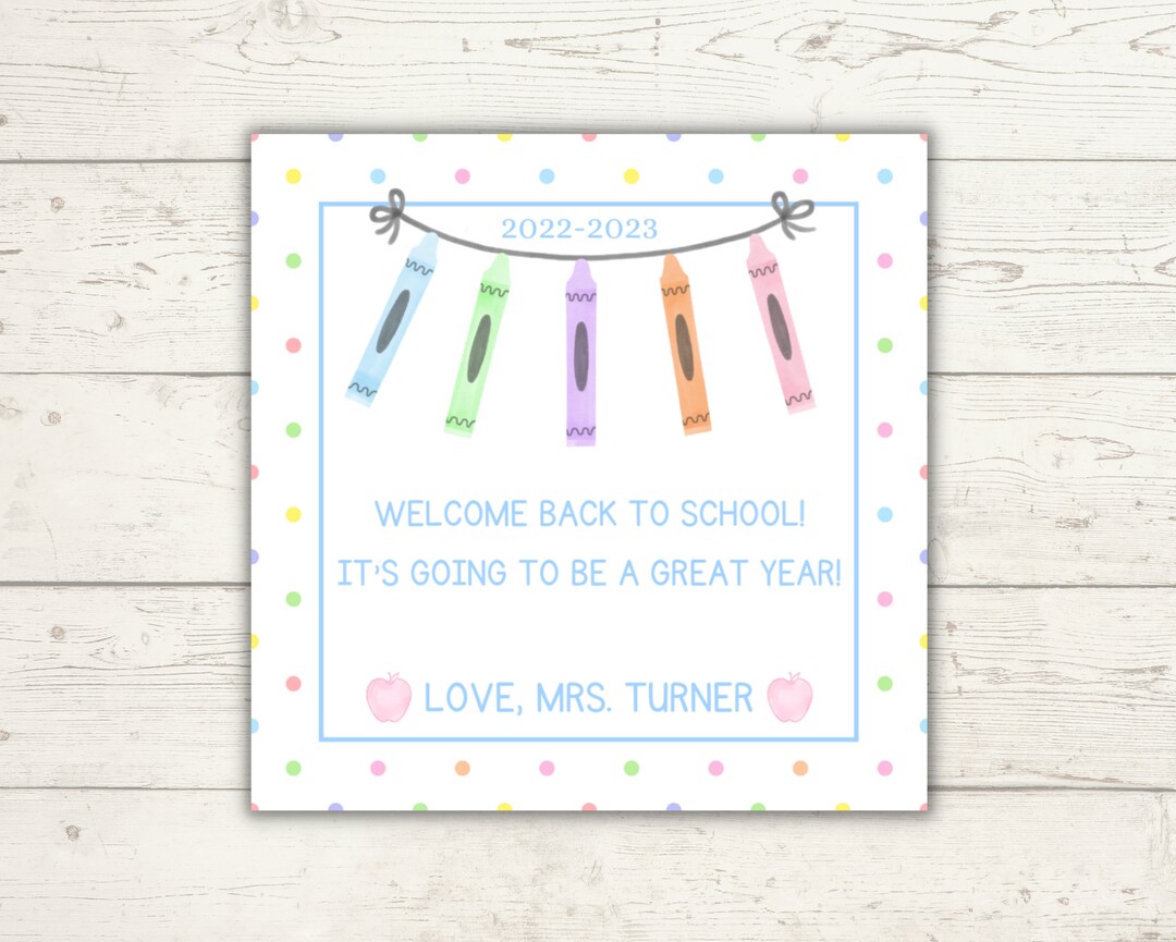 Watercolor Back to School Tag | Teacher Tag | Gift Tag | Printable Back ...
