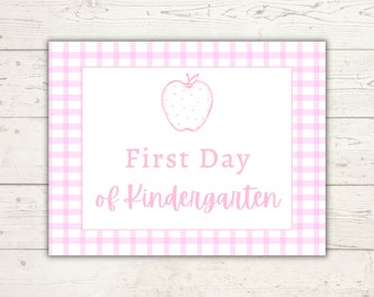 Watercolor Preppy First Day of School Sign Floral 1st Day of School ...
